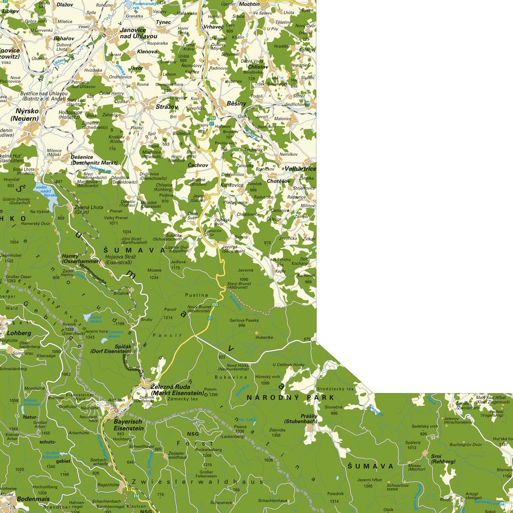 Karte Bayerischer Wald: Stadtpläne, Landkarten und Routenplaner von hot ...