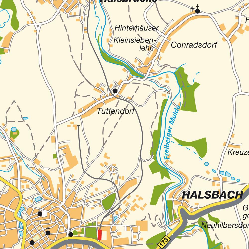 Map of the Silver Street Route 5 Freiberg (Saxony), Saxony, Germany ...