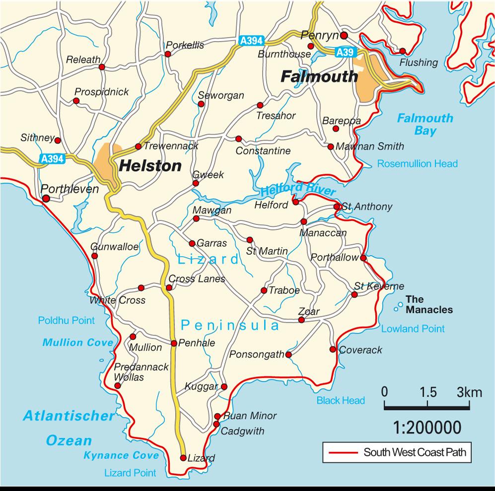 Karte South West Coast Path, UK: Stadtplan, Karte und Routenplaner von ...
