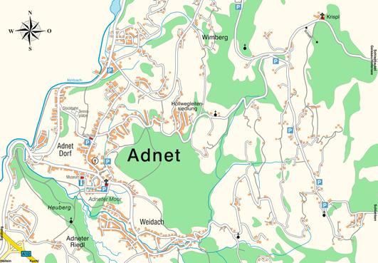 Map Adnet, Salzburger Land, Austria. Maps and directions at hot-map.