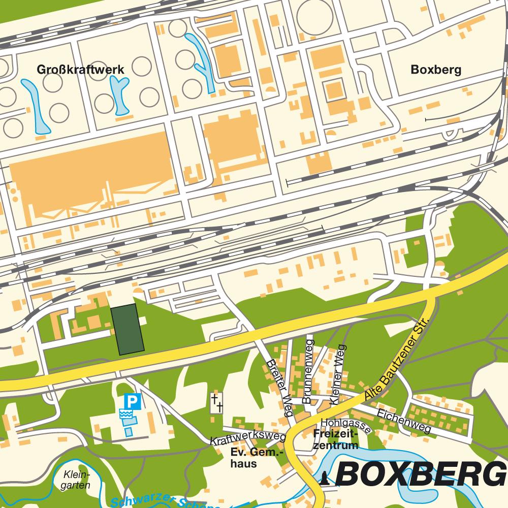 Map Boxberg, Saxony, Germany. Maps and directions at hot-map.