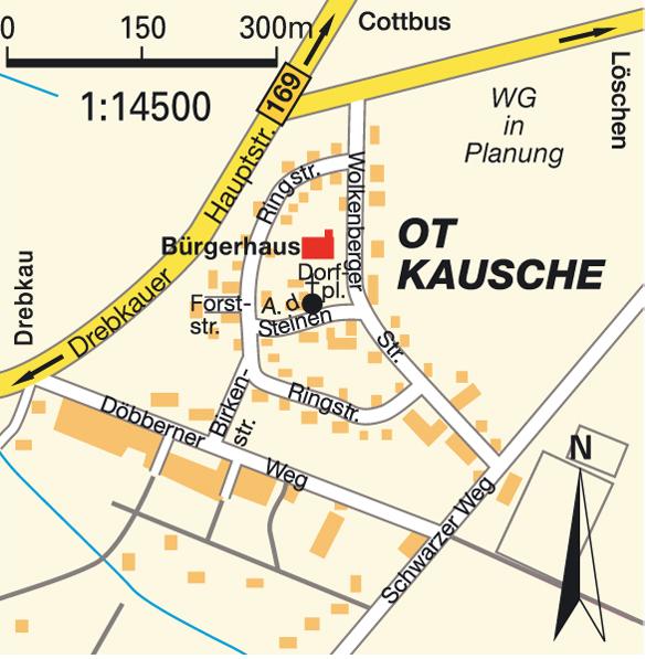 Map Drebkau OT Kausche, Brandenburg, Germany. Maps and directions at hot-map.