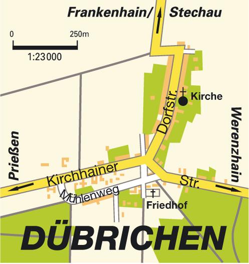 Map Dübrichen, Brandenburg, Germany. Maps and directions at hot-map.