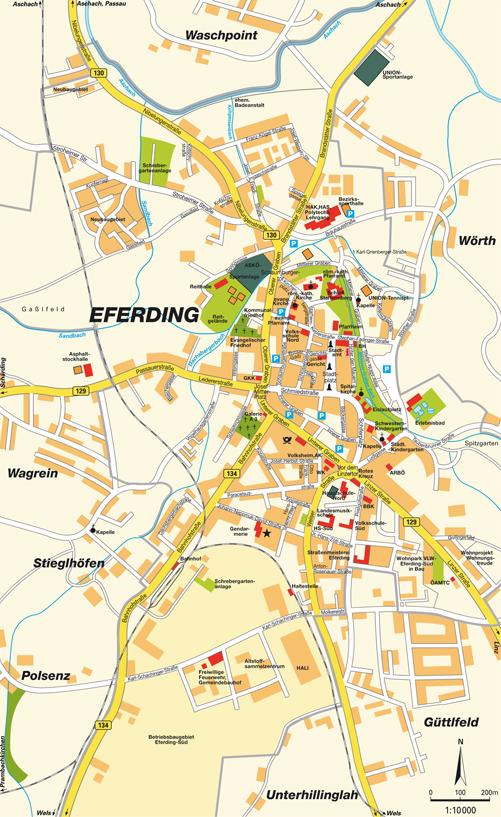 Map Eferding, Austria. Maps and directions at hot-map.