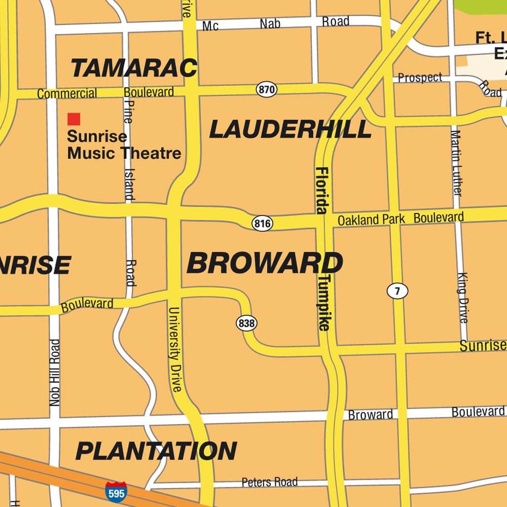Map Fort Lauderdale Fl City Center Florida Usa Central Downtown