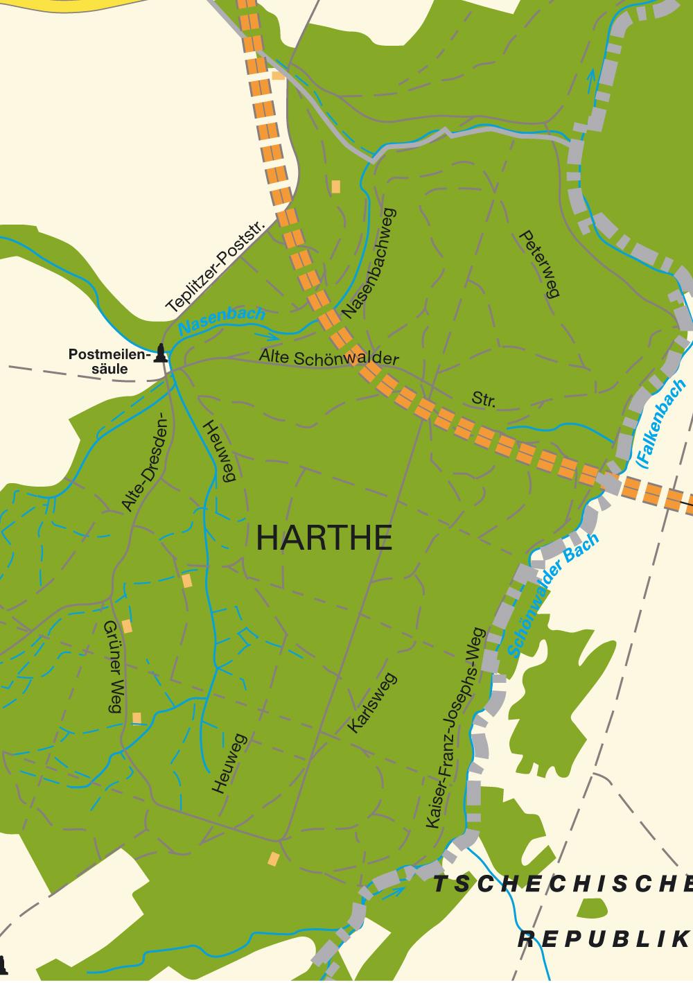 Stadtplan Geising Harthe, Deutschland. Karte und Routenplaner von hot-maps.