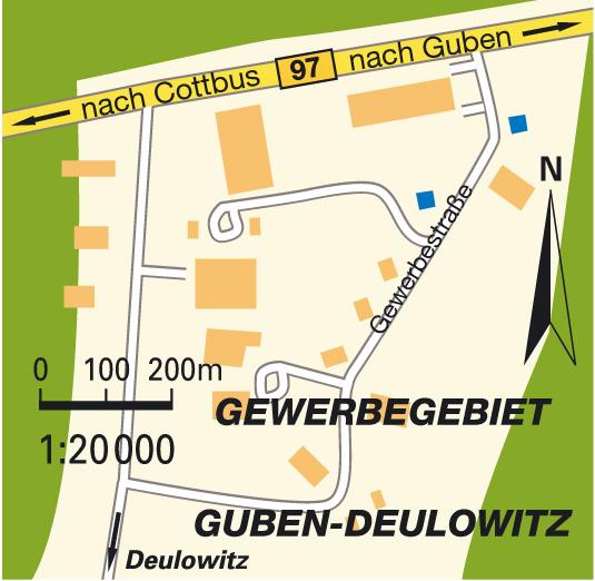 Map Guben OT Deulowitz Industrial Zone, Brandenburg, Germany. Maps and ...