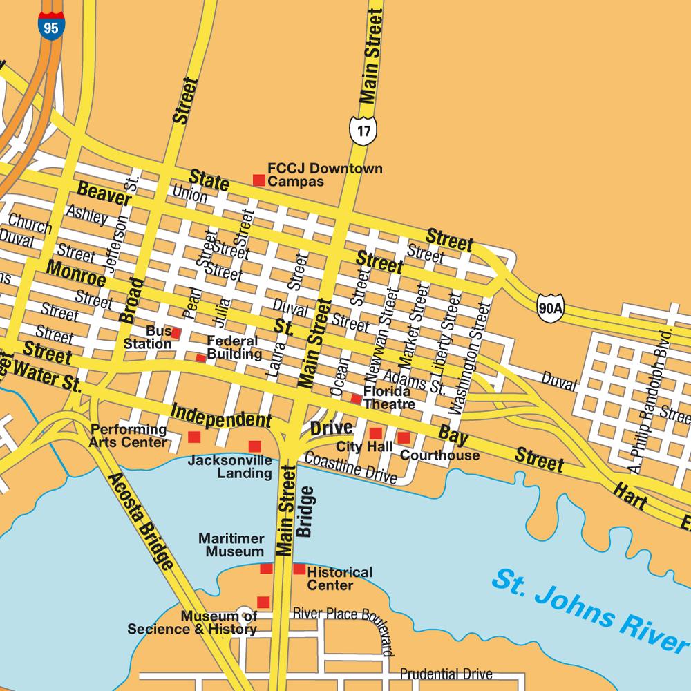City Center Map Jacksonville FL