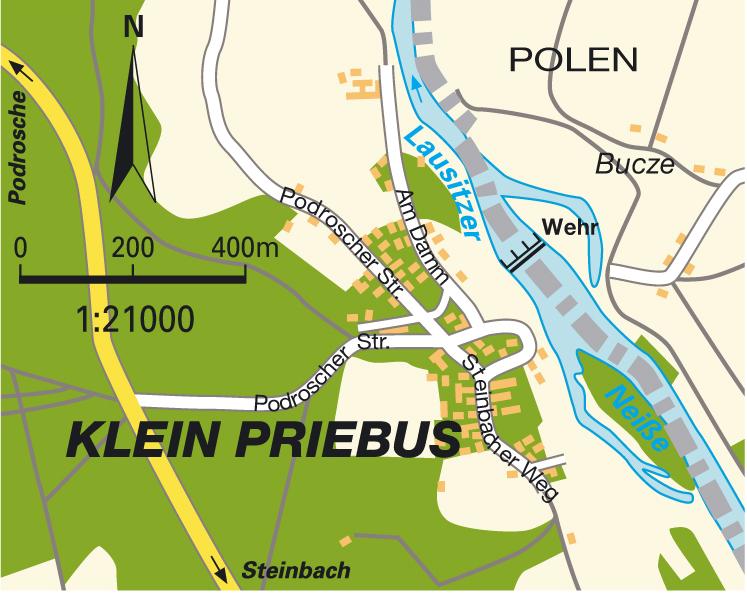 Map Klein Priebus, Saxony, Germany. Maps and directions at hot-map.