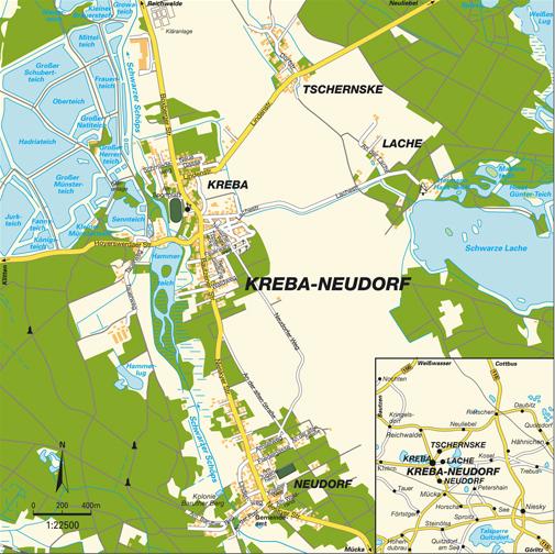 Stadtplan Kreba-Neudorf, Deutschland. Karte und Routenplaner von hot-maps.