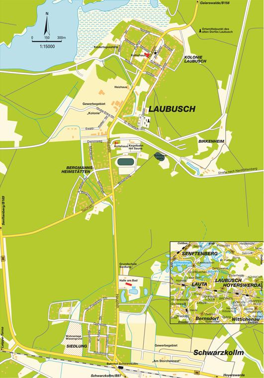 Map Laubusch, Saxony, Germany. Maps and directions at hot-map.