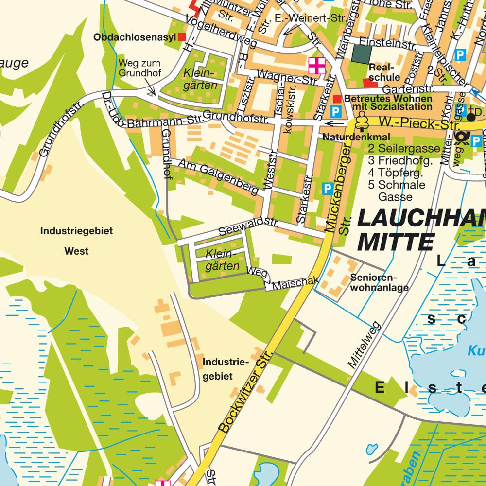 Stadtplan Lauchhammer A-D, Deutschland. Karte und Routenplaner von hot ...