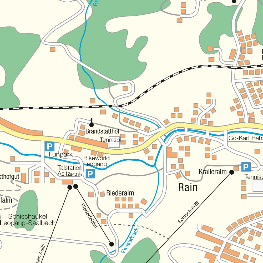 Map Leogang Hütten Rain, Austria. Maps and directions at hot-map.