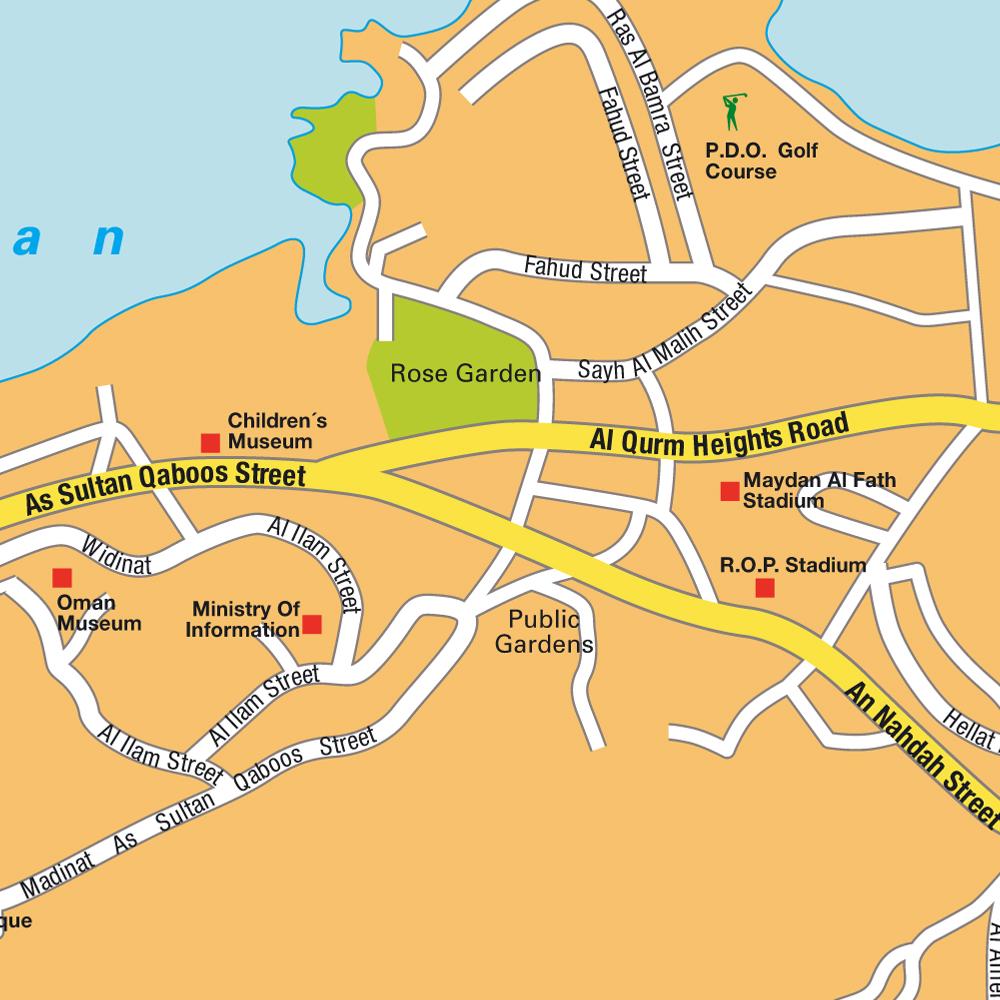 Stadtplan Maskat, Oman. Karte und Routenplaner von hot-maps.
