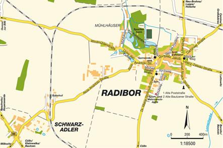 Map Radibor, Saxony, Germany. Maps and directions at hot-map.