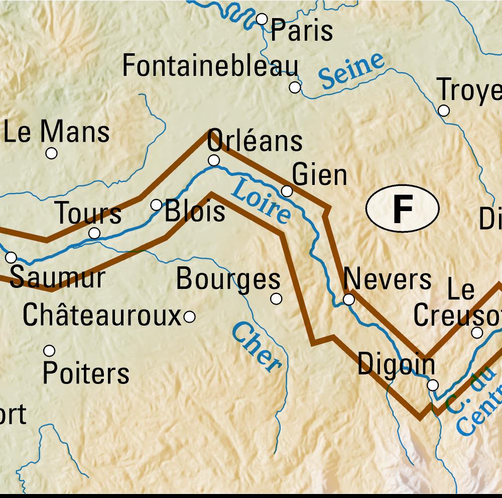 Map EuroVelo6 Cycle Route France. Maps and directions at hot-map.